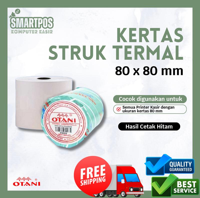 OTANI 80x80mm Kertas Struk Thermal 80 x 80 Roll Kasir 80x80 mm - Shop ...