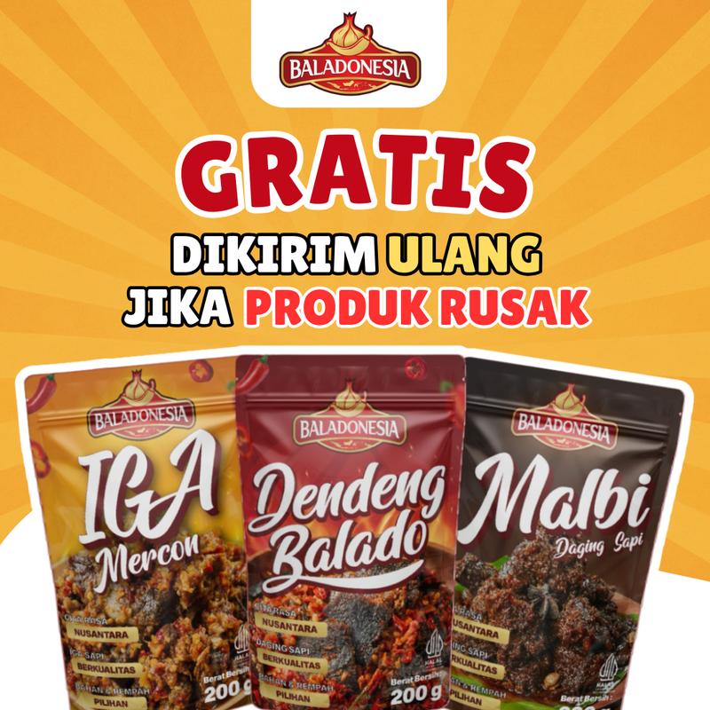 Baladonesia Dendeng Balado Makanan Siap Saji Iga Mercon Sapi - Shop ...