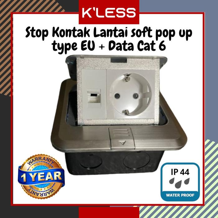 Promo Stop Kontak Lantai Tanam Soft Touch Pop Up System Floor Socket ...