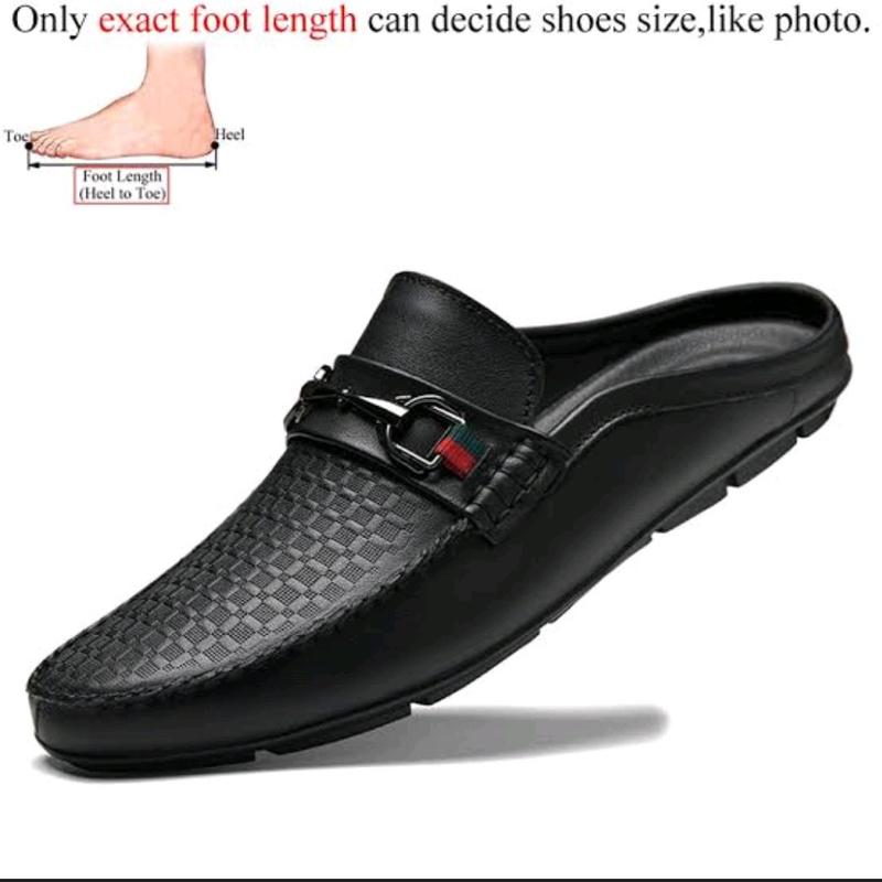 Sepatu Kasual Slip On Selop Hitam Sepatu Leather Moccassins Flat - Shop ...