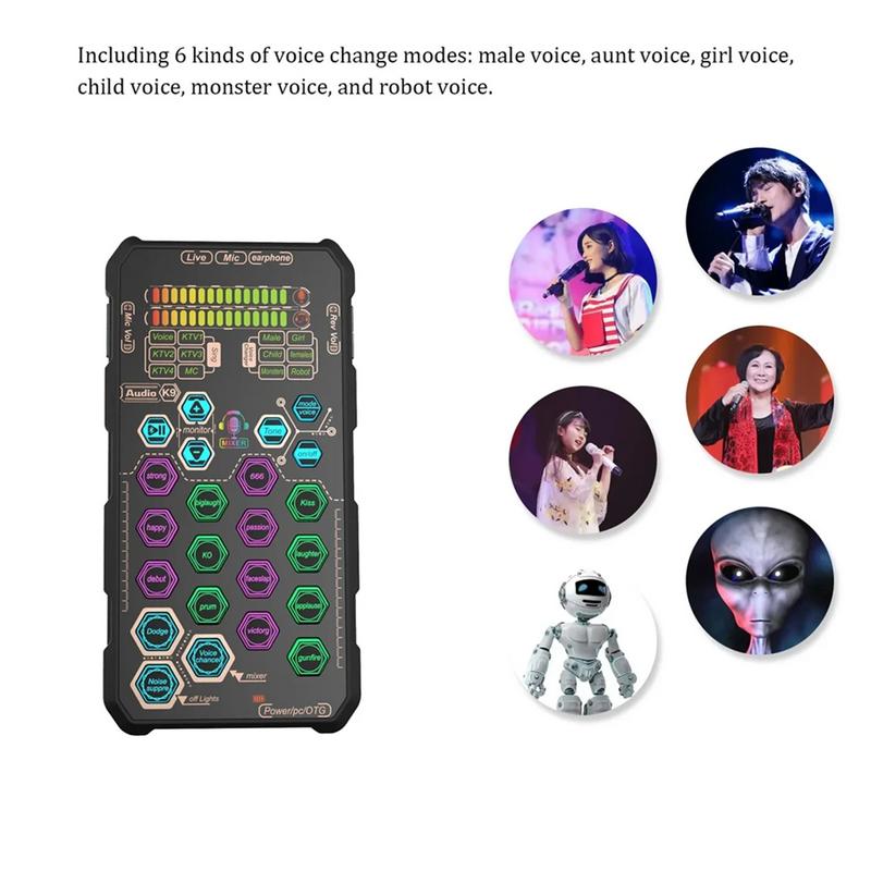 K9 Live Sound Card DJ Mixer Voice Changer ABAB Live Sound Card - TikTok ...