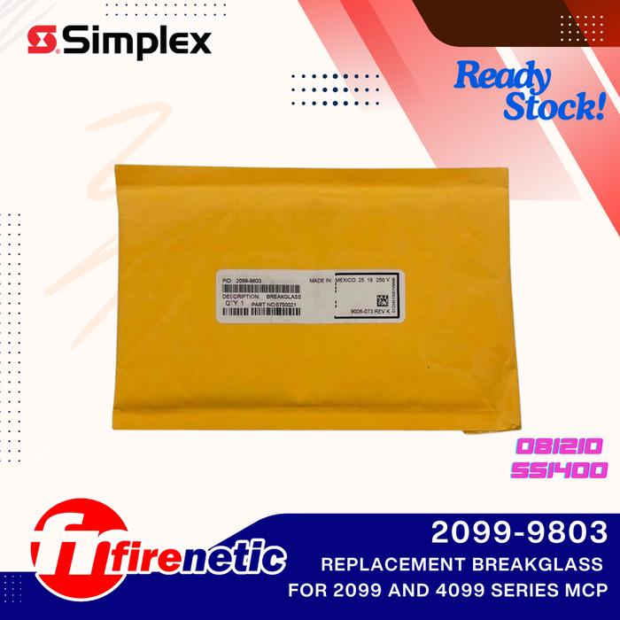 Jual SIMPLEX 2099-9803 REPLACEMENT BREAKGLASS FOR 2099-4099 SERIES ...