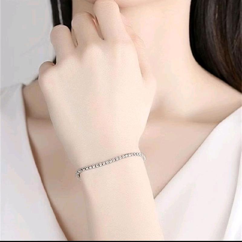 Gelang Rantai Titanium Serut Diamond Wanita Gelang Kristal Aksesoris ...