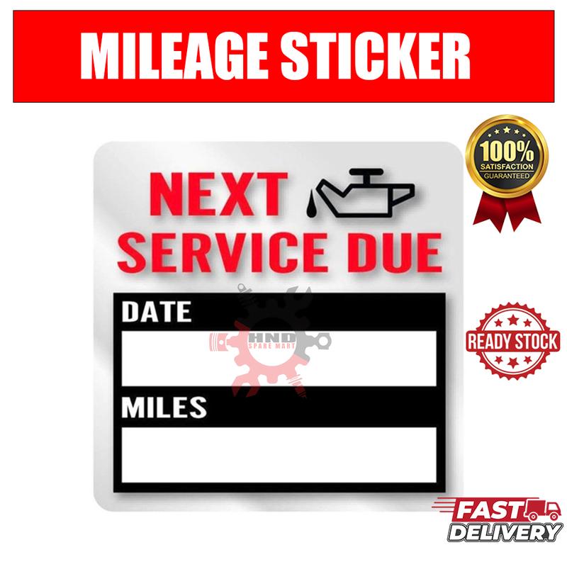 Mileage Sticker (RENDOM) High Quality General Use for Windscreen ...