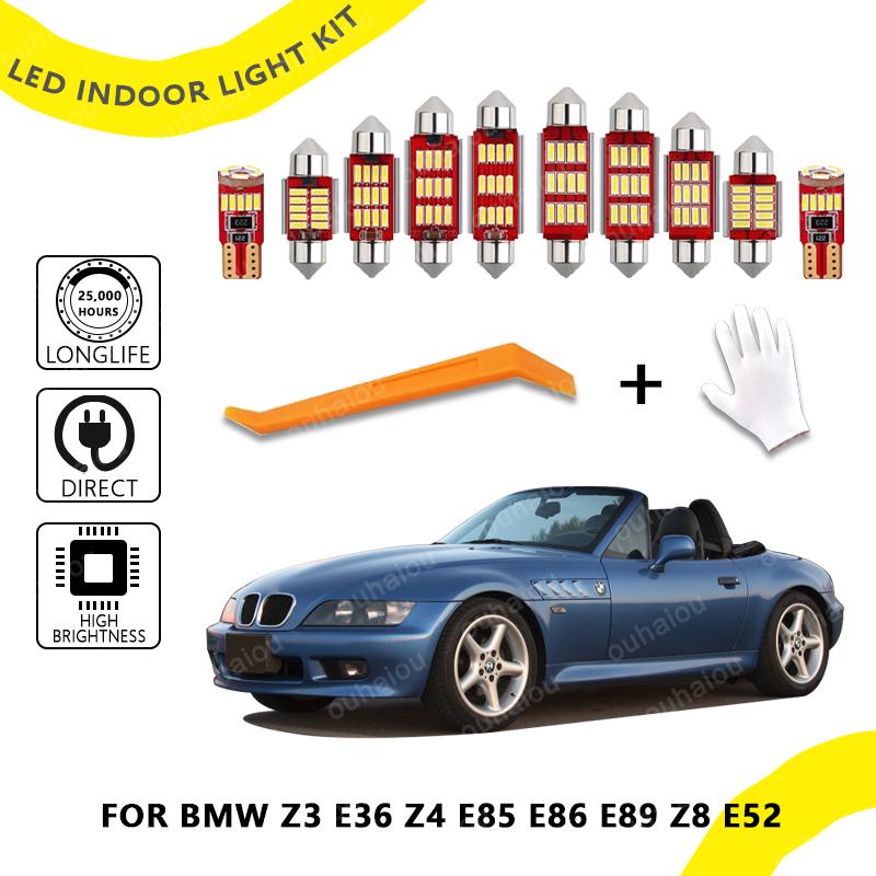 FOR BMW Z3 E36 Z4 E85 E86 E89 Z8 E52 Car LED Bulb T10 C5W 31mm/36mm ...