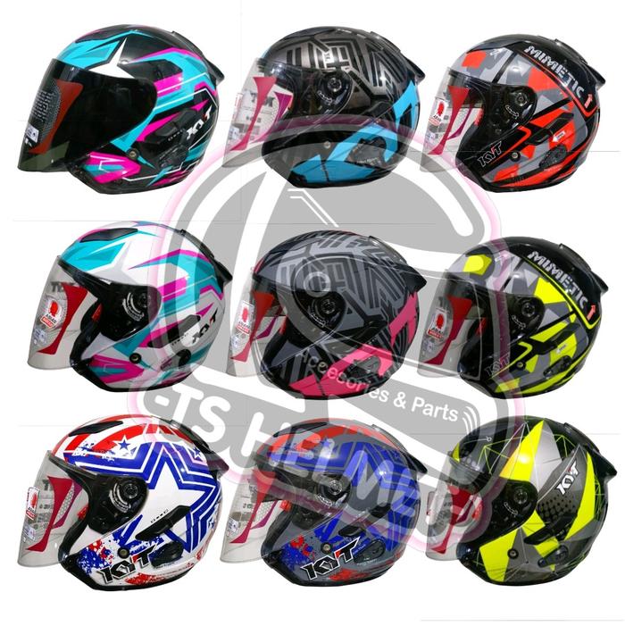 Jual Helm Motor Half Face KYT Galaxy Motif Double Visor dengan Kaca ...