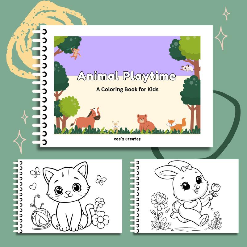 Animal Playtime Coloring Book for Kids | 20 pages | A4 Premium - TikTok ...