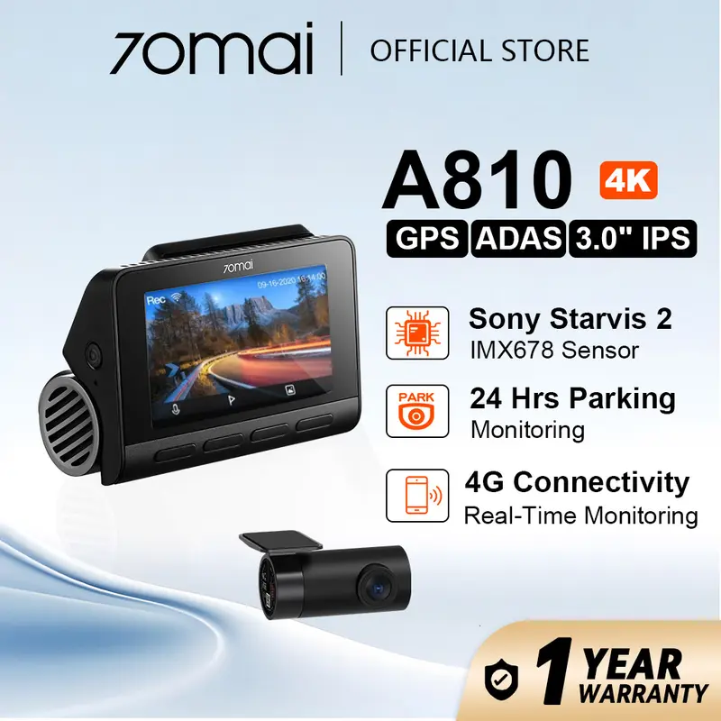 [New Launch]70mai A810S DashCam 4K Dual Vision Car Recorder With ...