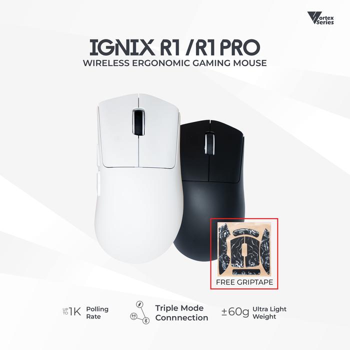 Promo VortexSeries IGNIX Series R1 Mouse | Ergonomic Light Weight Tri ...
