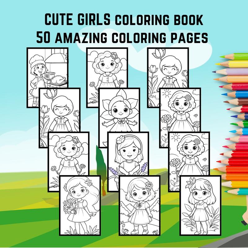 Kertas Mewarnai Ukuran A5 / CUTE GIRLS / Buku Gambar Mewarna - Shop ...