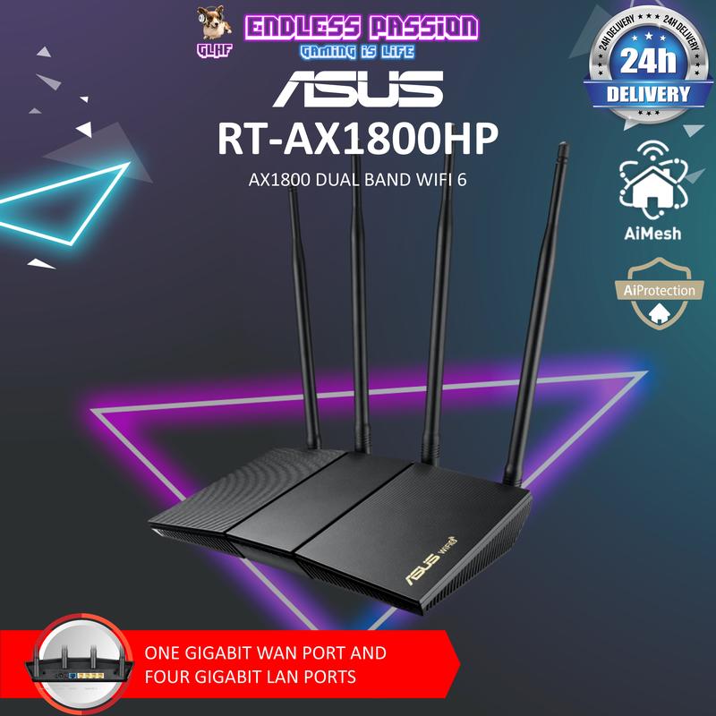 Asus RT-AX1800HP AX1800 Dual Band WiFi 6 Router - TikTok Shop Singapore