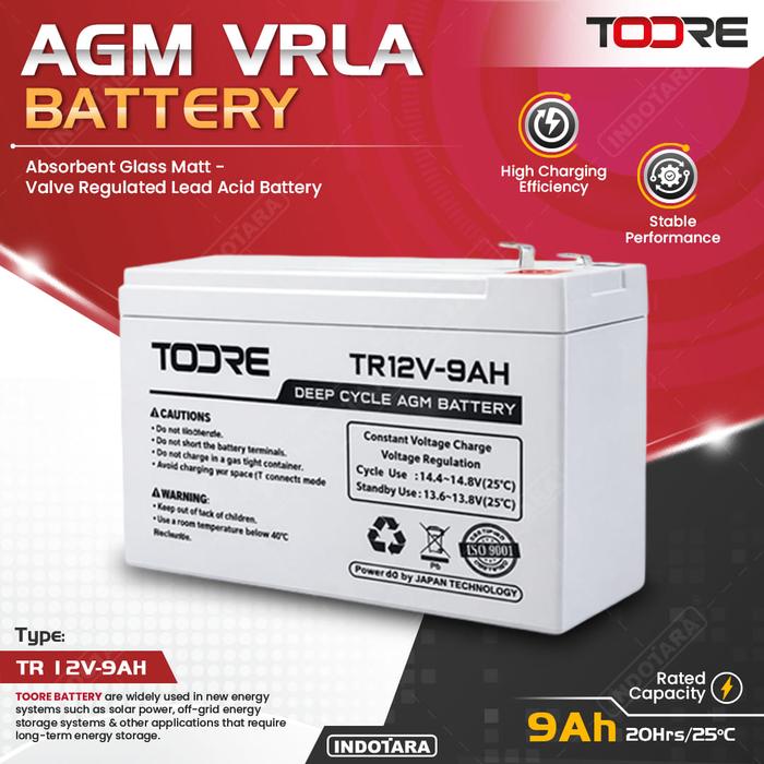 Jual Toore Aki Baterai AGM VRLA 12V 12AH - 12V 65AH For UPS - 12V-9AH ...