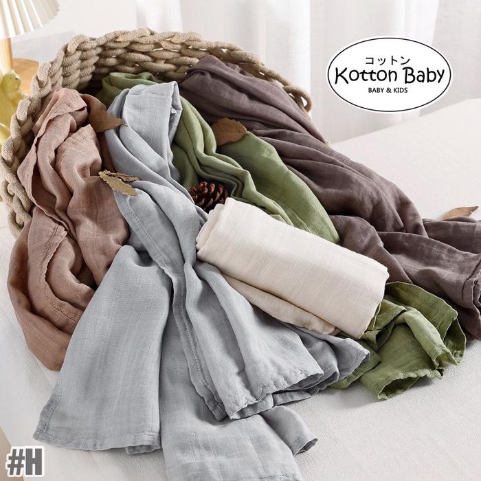 Promo [120x120] Kain Bedong Muslin Polos Bayi | Baby Swaddle Muslin ...