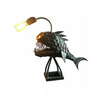 Jual Creative Angler Fish Desk Lamp Shark Desktop Night Light USB Metal ...
