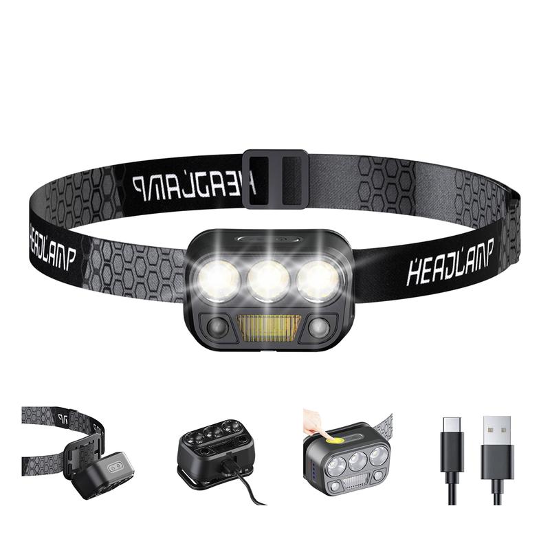 Ultra Bright Headlamps 6 Light Modes Motion Sensor Headlight - TikTok ...