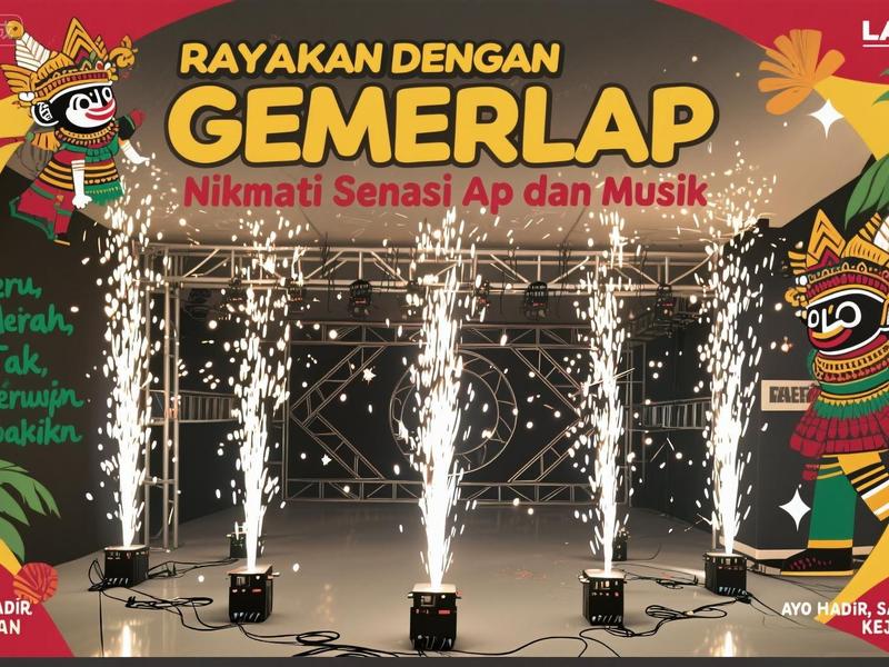 Mesin percikan elektronik Mesin api dingin Peralatan panggung percikan ...