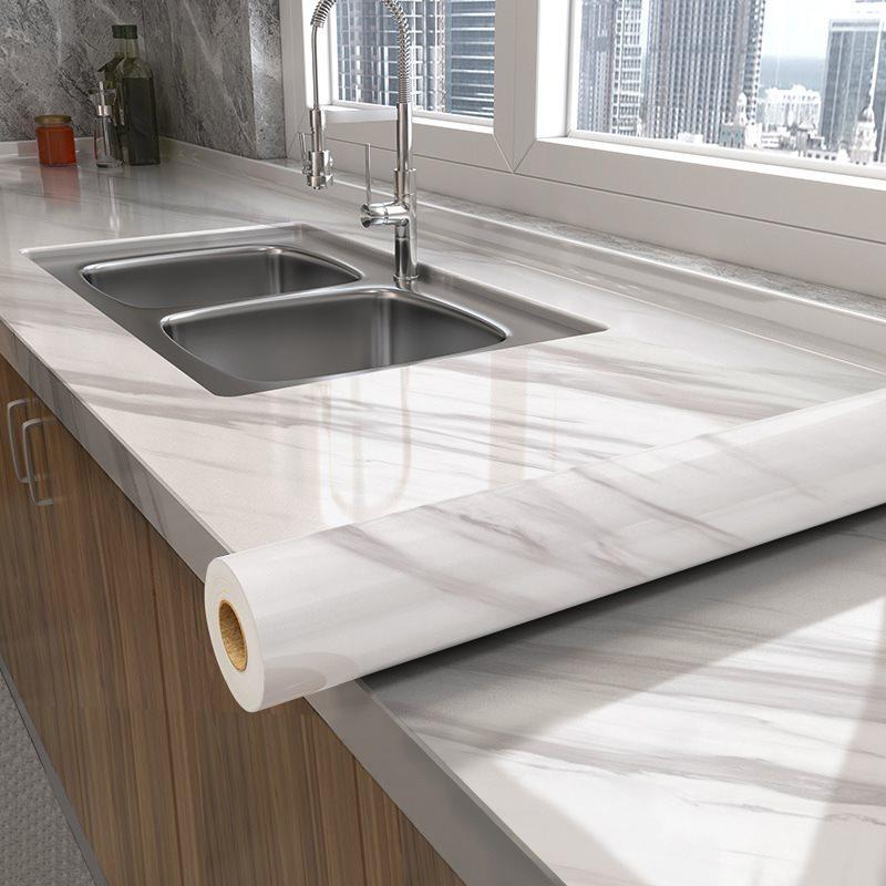 Width Marble Wallpaper Contact Paper Waterproof Oil-proof Wall - TikTok ...