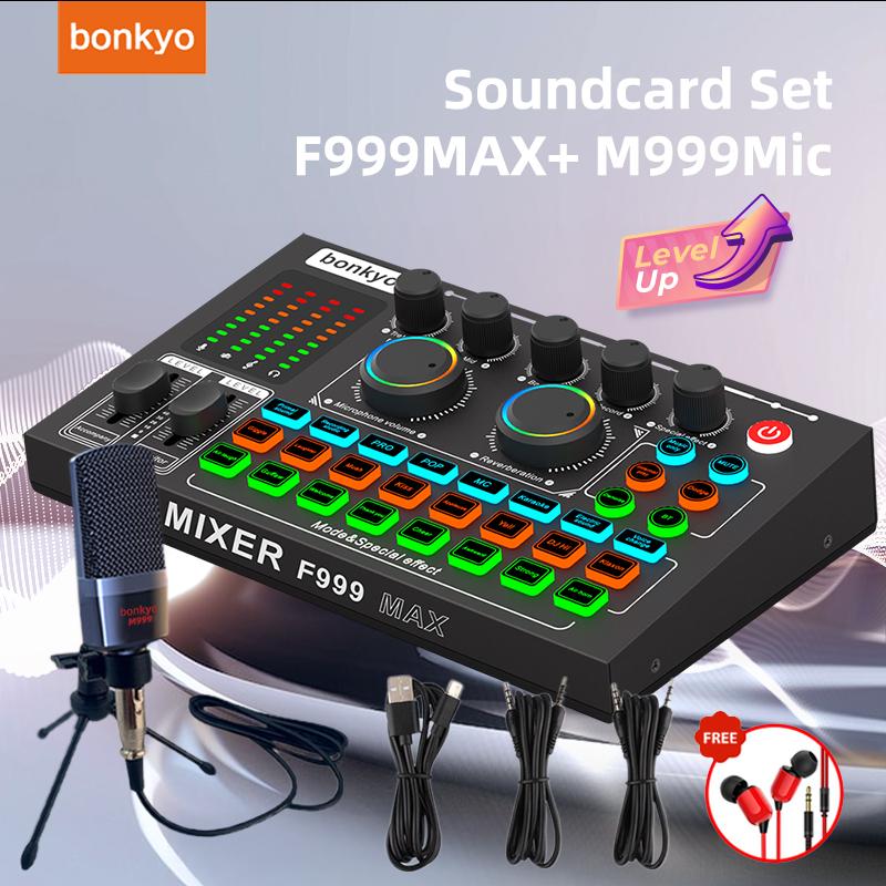 bonkyo F999max +M999 Soundcard Microphone Kit Audio Mixer Vocoder ...
