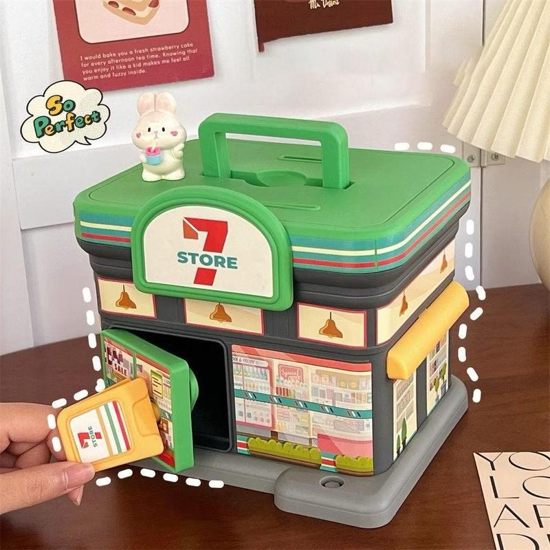 Store Shaped Key Lock Money Box Portable Plastic Cash Box with Sturdy ...