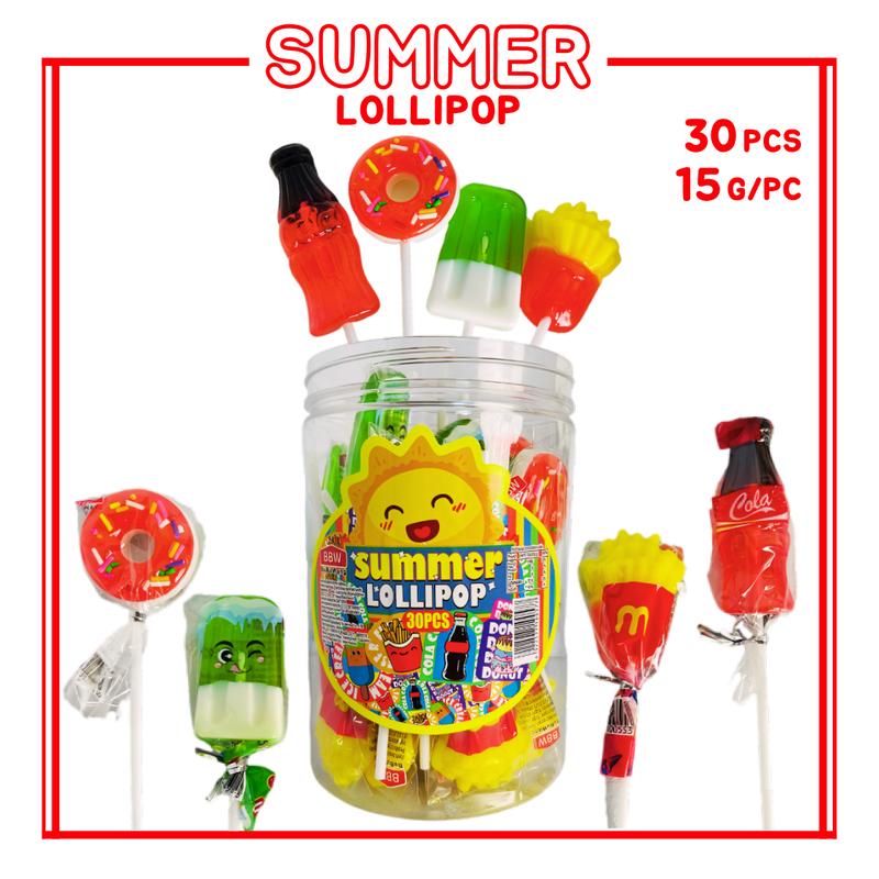 Summer Lollipop Cola / Doughnut / Popsicle / Fries Flavored Candies ...