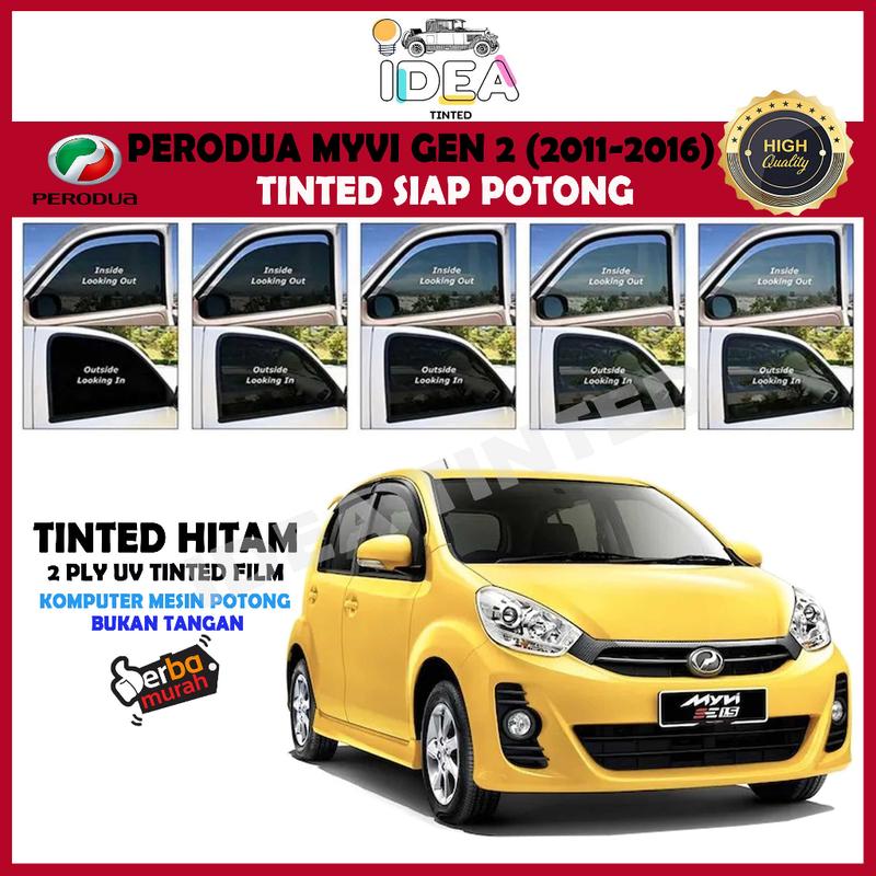 Perodua Myvi Gen 2 _2011-2016 _Tinted Kereta_2PLY UV Film_Hitam_Siap ...