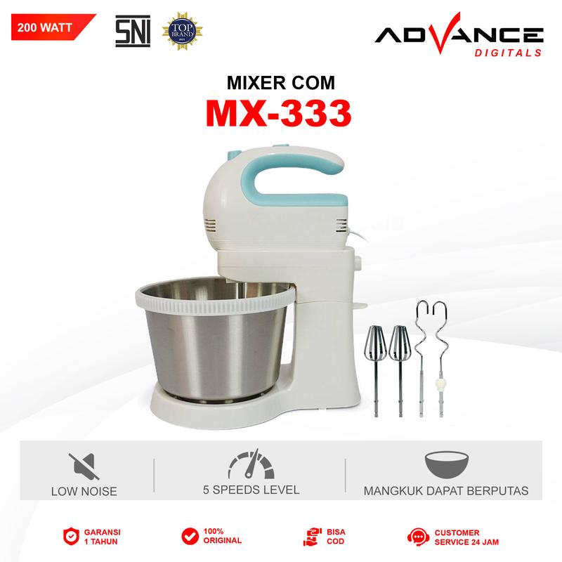 【COD】Advance MX-333 Stand Mixer & Hand Mixer 200 Watt Kapsitas Baki 2 ...