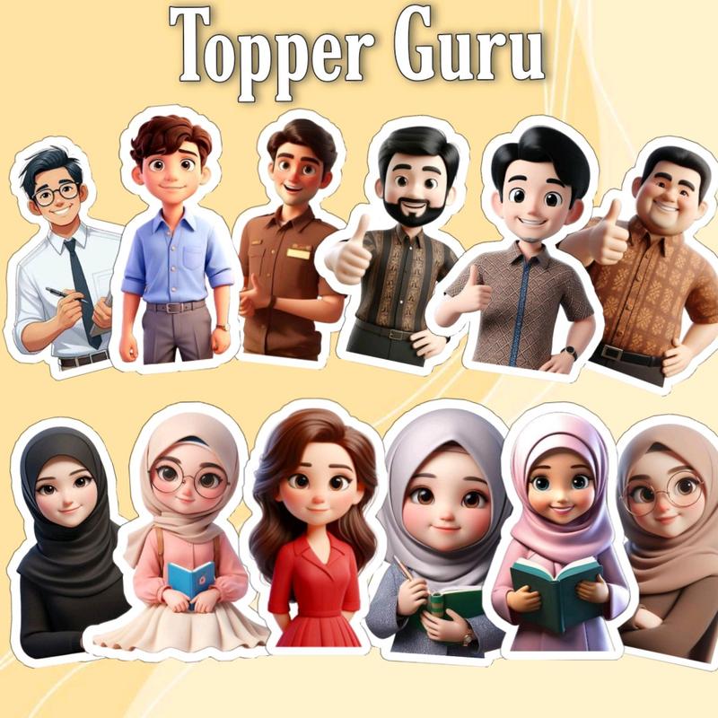 TOPPER GURU / TOPPER BUKET BUNGA / TOPPER KUE Kertas topper - Shop ...