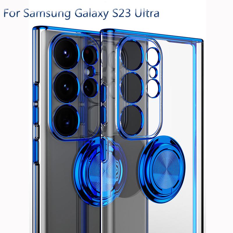 For Samsung Galaxy S23 Ultra Case With Ring Transparent TPU ...