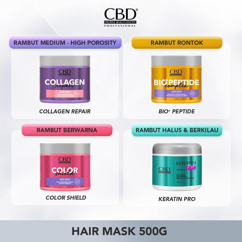 [BBD] CBD Hair Mask 500ml Keratin Pro/Color Shield/Collagen/Bio+Peptide ...