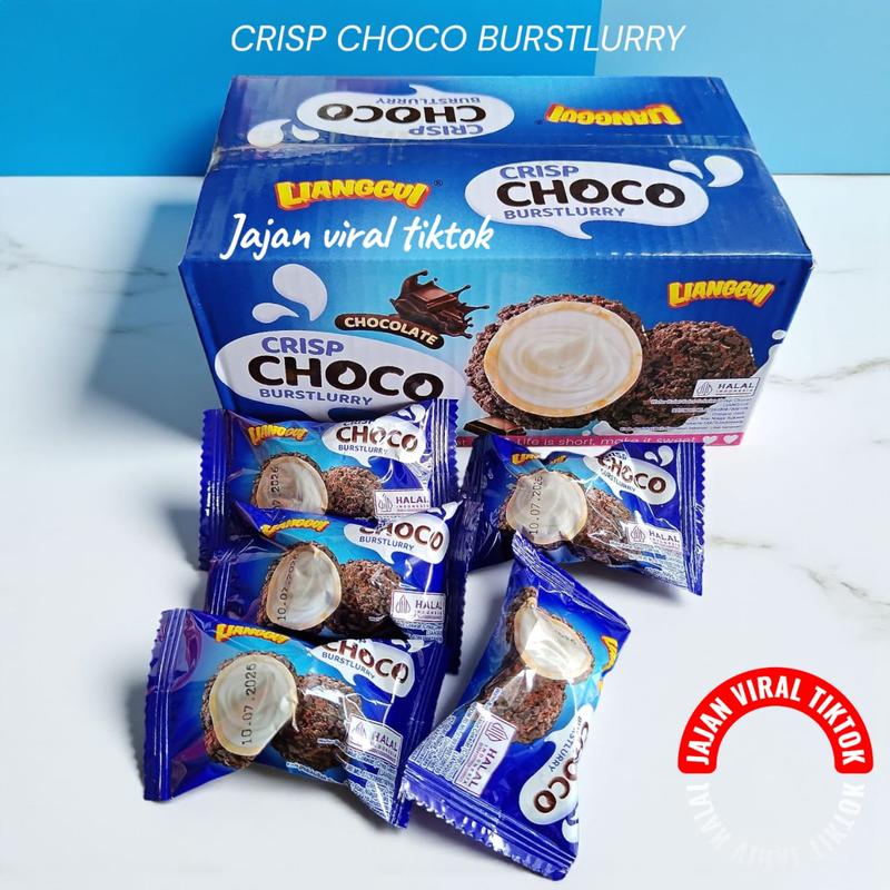 CEMILAN VIRAL BALL Crisp Choco COKLAT SUSU Renyah dengan isian Creamy ...
