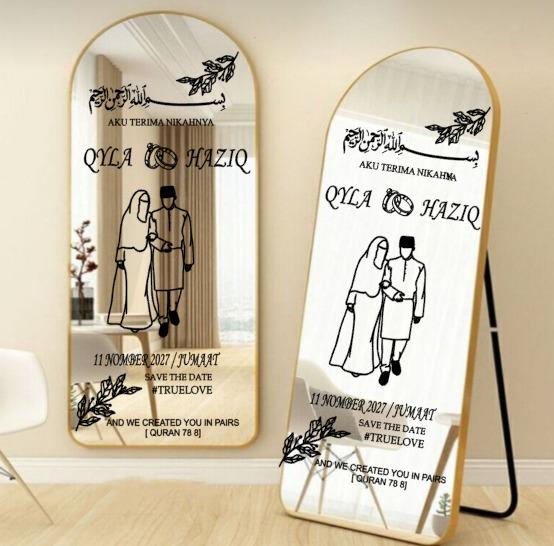 [ PROMO LAUNCHING ] Sticker Cermin Kahwin Panjang Custom Majlis ...