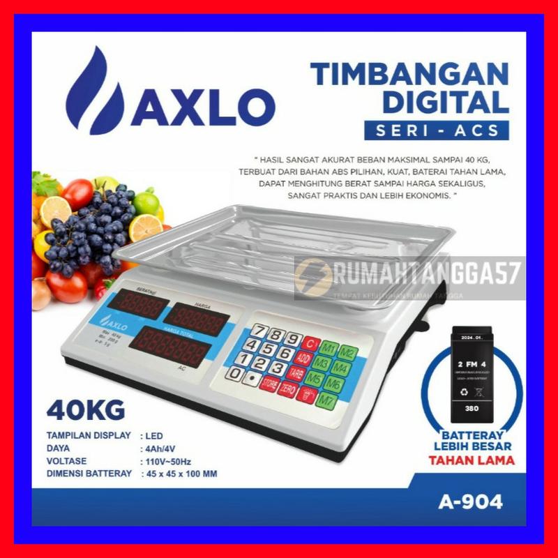TIMBANGAN DIGITAL AXLO A-904 / TIMBANGAN BUAH DIGITAL 40KG / - Shop ...
