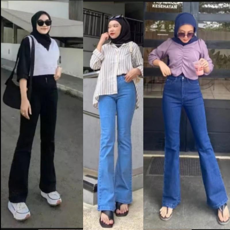 Highwaist Cutbray Jeans Wanita - celana cutbray wanita - jeans - Shop ...