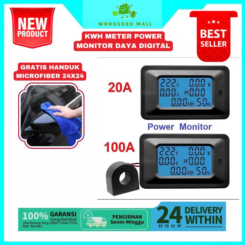 Meteran Digital Multifungsi 20A 100A 110V Watt KWH Power Monitor - Shop ...