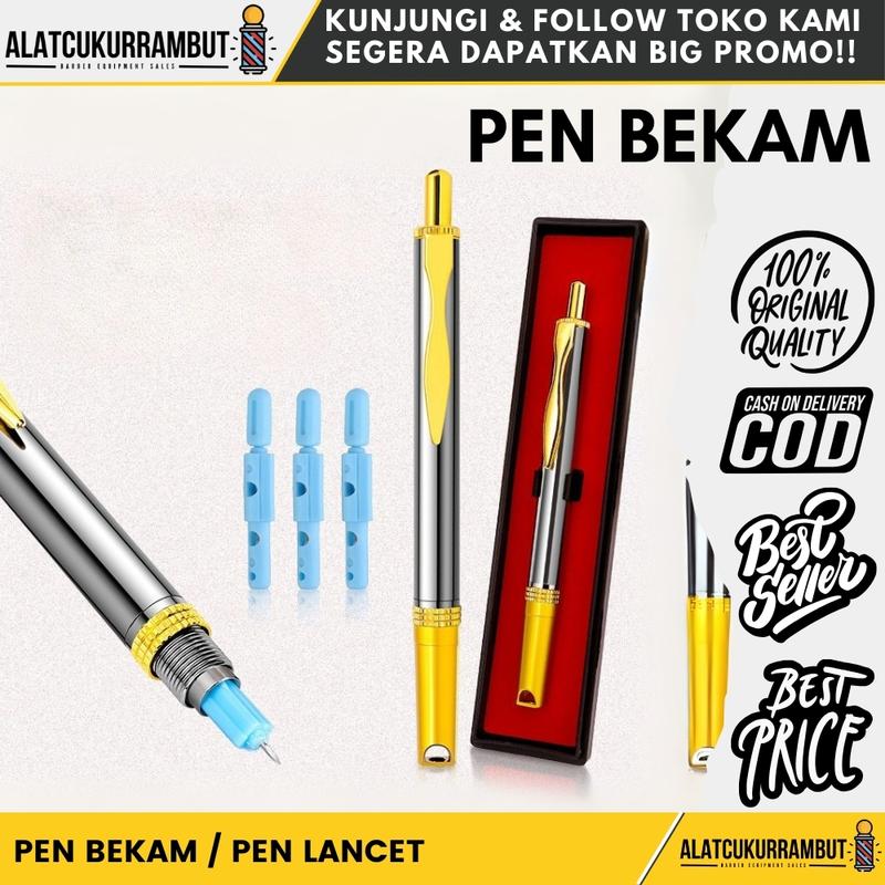 Pen Bekam Otomatis Gold Pen Lancet Lancing Device Pena Bekam - Shop ...