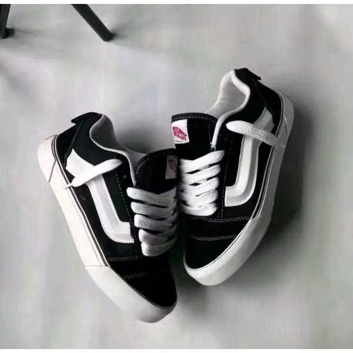SEPATU VNS KNU SKOLL BLACK WHITE SEPATU SEKOLAH KECE SEPATU COWOK-CEWEK ...