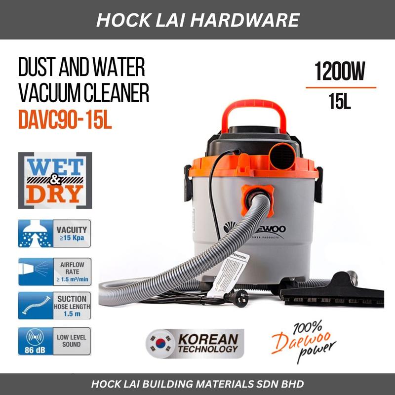 Daewoo DAVCW90-15L (1200W) Wet and Dry Vacuum Cleaner Heavy Duty ...