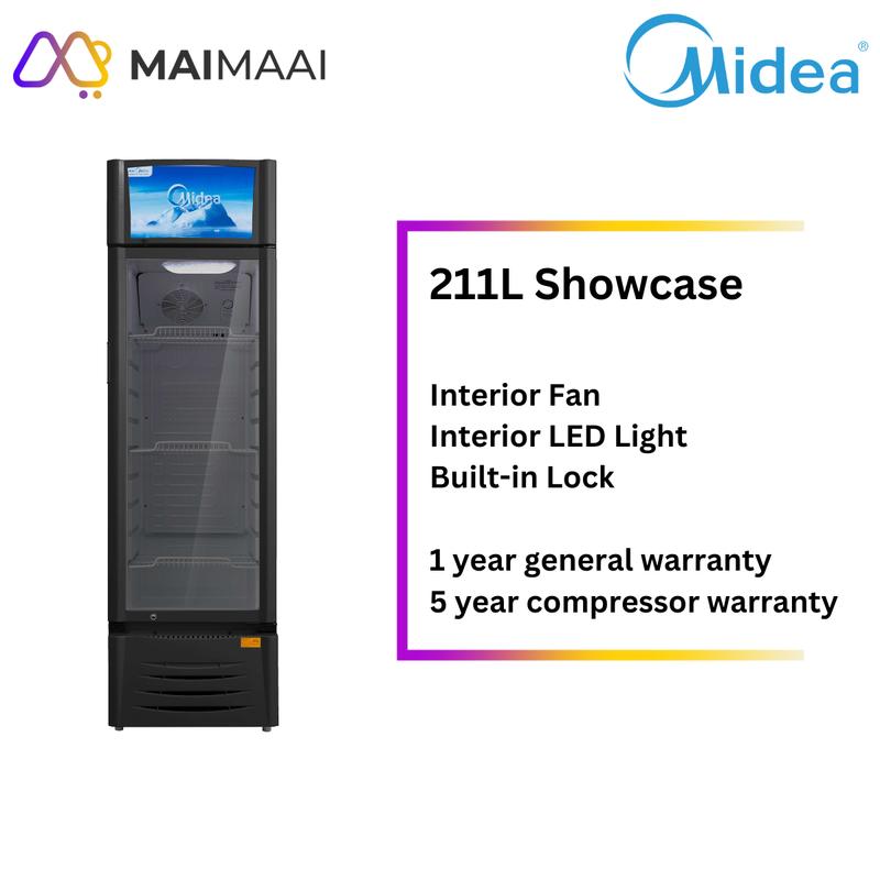 Midea Showcase Chiller Bright Interior Display MDRZ302FGG30 [211L ...