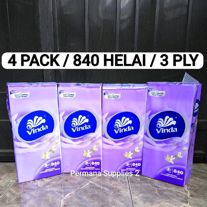 Promo PAKET 4 PACK TISSUE VINDA 840 HELAI 280 SHEET 3 PLY Tisu Tisue ...