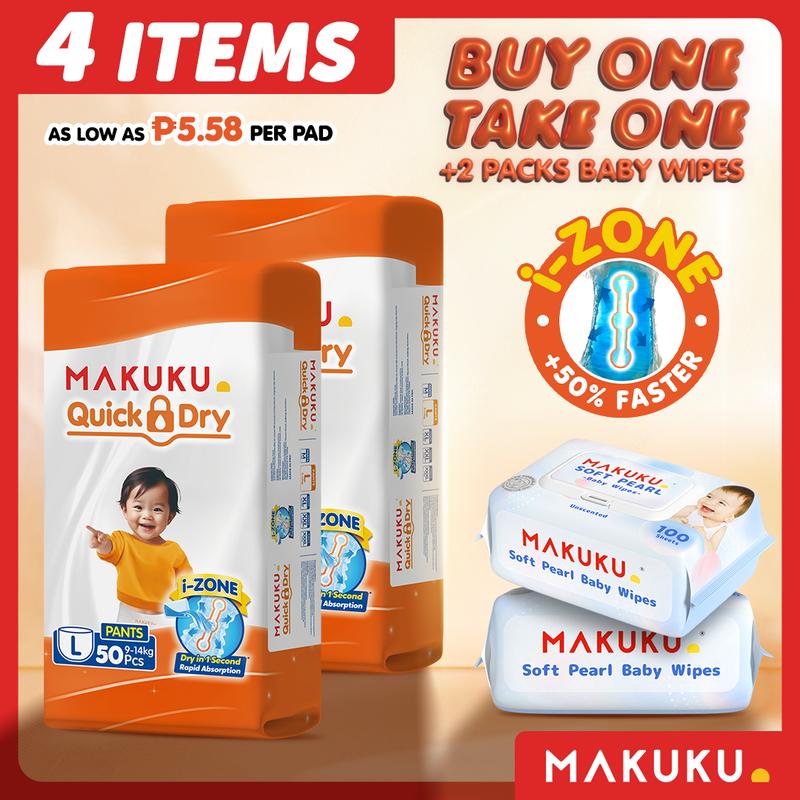 【BUY 1 TAKE 1 + WIPES】【i-ZONE】MAKUKU Quick Dry JUMBO Diapers - TikTok ...