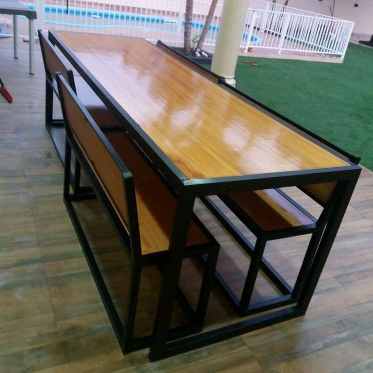 Set Meja outdoor 4 kursi kayu Mahoni / meja teras meja makan - Shop ...