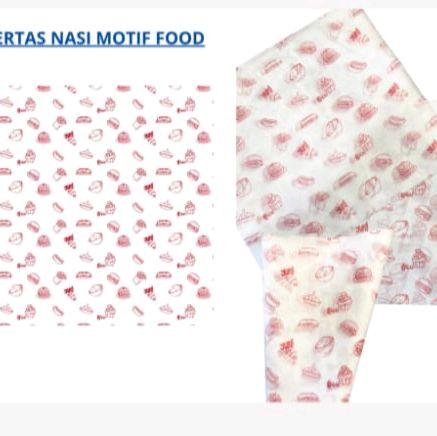 Kertas Nasi Putih Polos / Motif KFC 25 x 27 Kertas Bungkus Burger isi ...