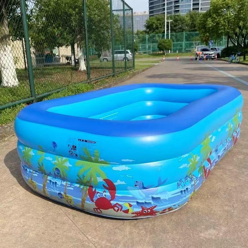 Pool, Children, Baby Pool Rectangular pattern inflatable poo - TikTok ...