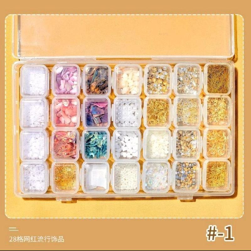 aksesoris nail art akesosris kuku 28 pcs 1box mixe aksesoris - Shop ...