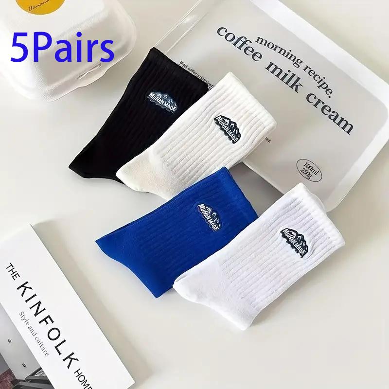 5-10 pairs of men's deodorant socks mid-tube socks ins tide ...
