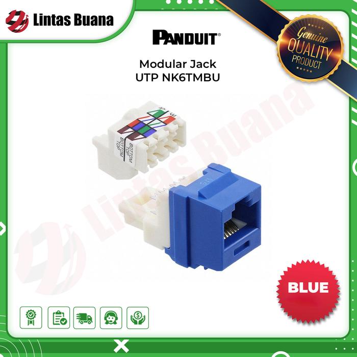 Jual Panduit Netkey Modular Jack Cat 6 NK6TMBU Warna Biru Original ...