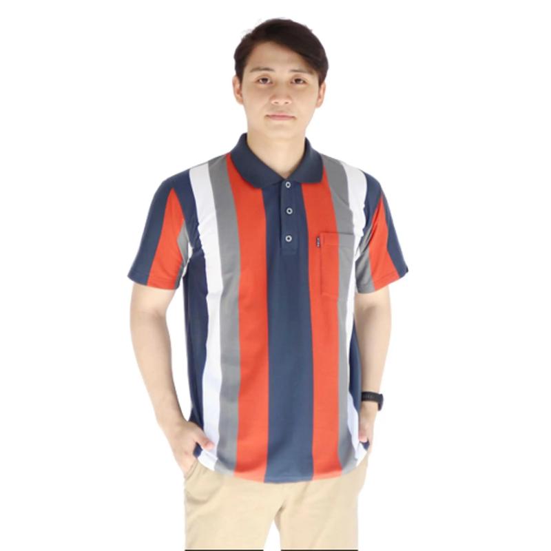Kaospolos - Kaos kerah pria stripe salur engginering lengan pendek ...