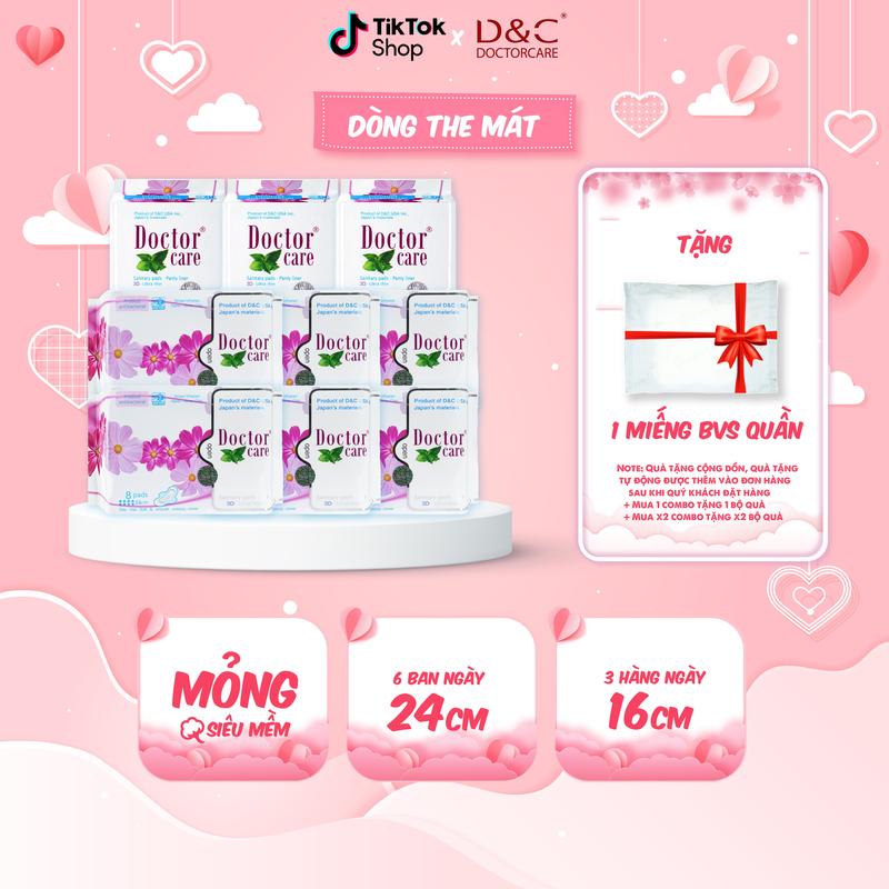 9 gói Băng vệ sinh D&C Doctor care mát lạnh (6 Ban ngày 24cm - TikTok ...