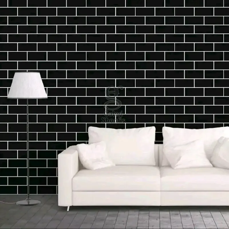 Wallpaper dinding motif bata hitam - Shop | Tokopedia