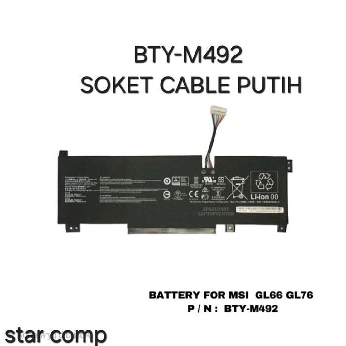 Jual baterai for bty-m492 msi bravo c7vf Stealth 15 A13VF-021UK Sword ...